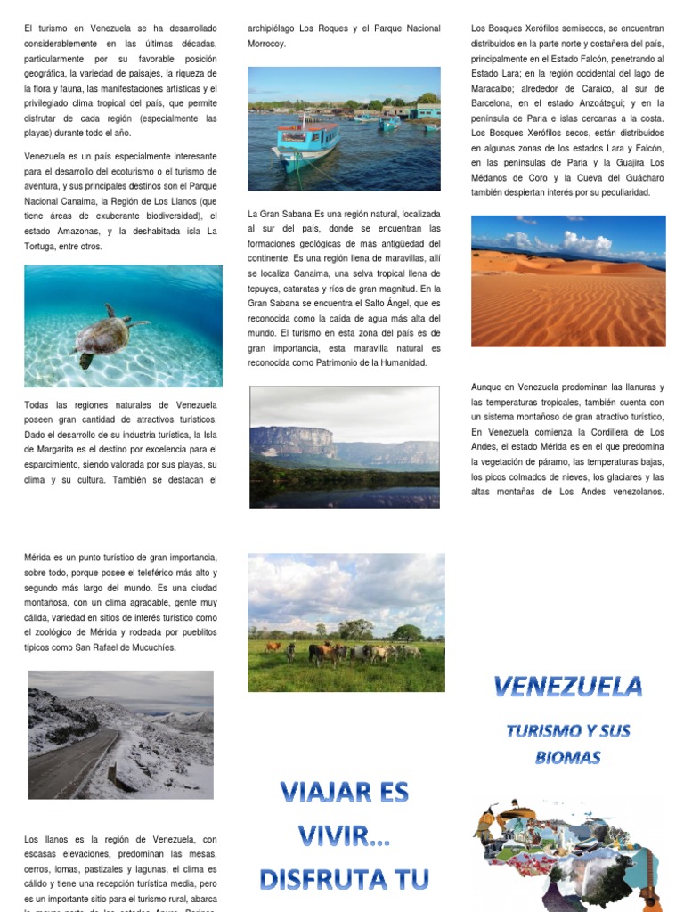 Triptico El Turismo en Venezuela | PDF | Venezuela | Andes