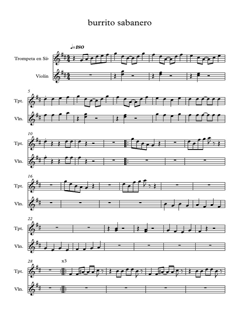 Burrito Sabanero - Partitura Completa PDF | PDF | Échecs