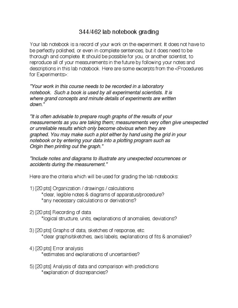 Notebook Grading | PDF