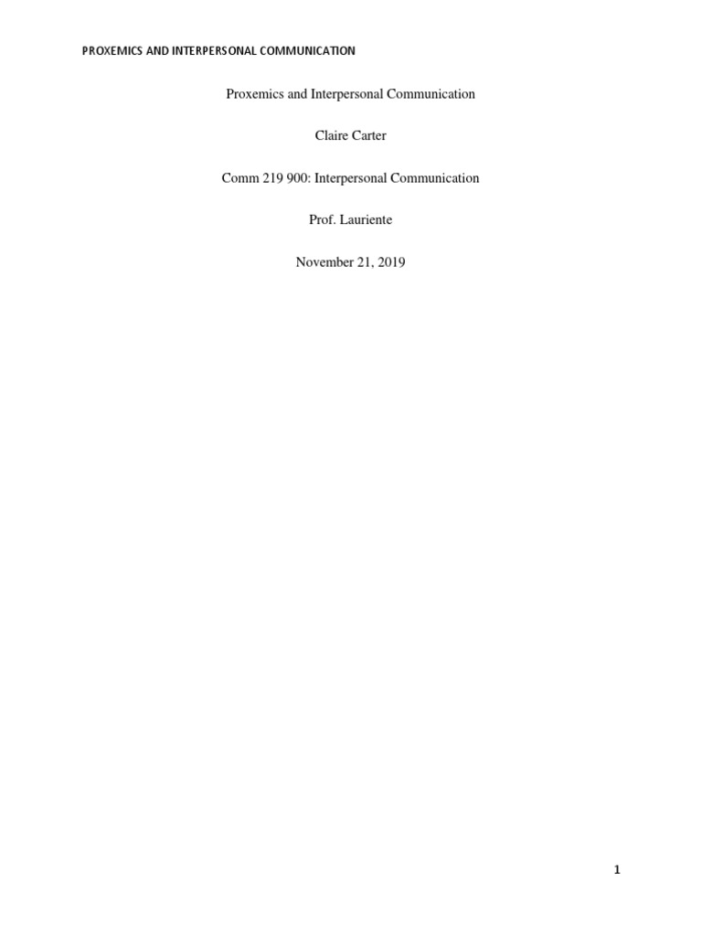 Proxemics Research Paper | PDF | Interpersonal Communication | Semiotics