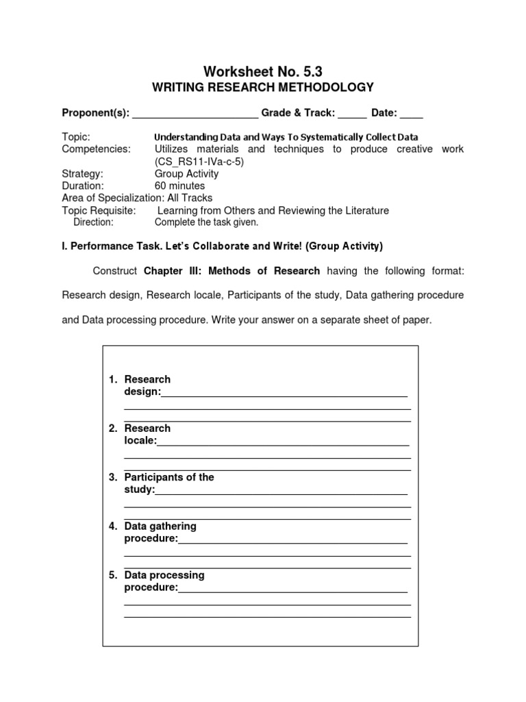 Worksheet No. 5.3 Baldomar | PDF | Qualitative Research | Statistics