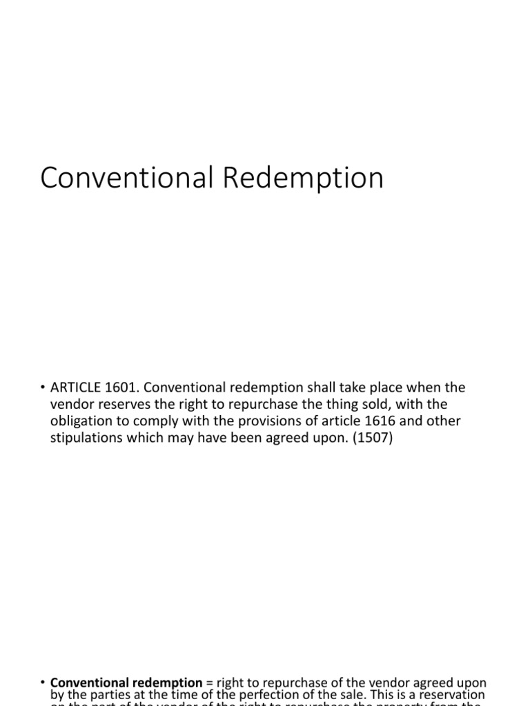 Redemption | PDF | Mortgage Law | Real Property
