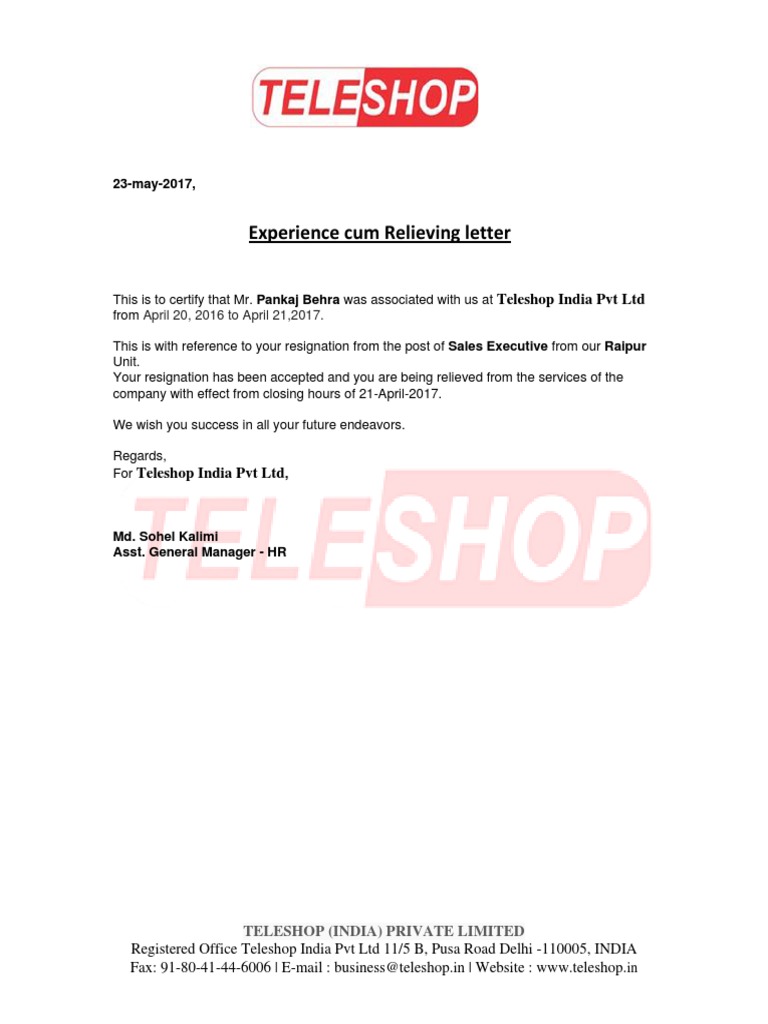 Executive Resignation Confirmation | PDF | Career & Growth