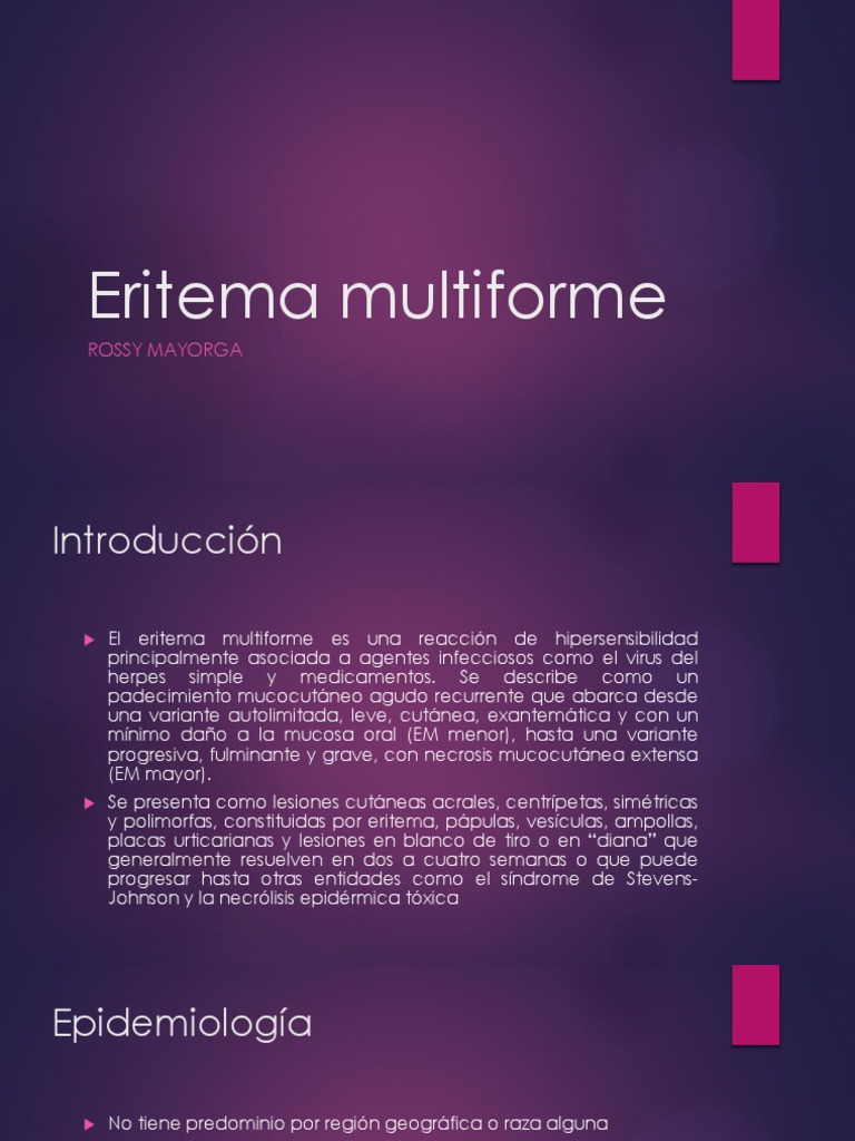 Eritema Multiforme | PDF | Herpes Simple | Epidemiología