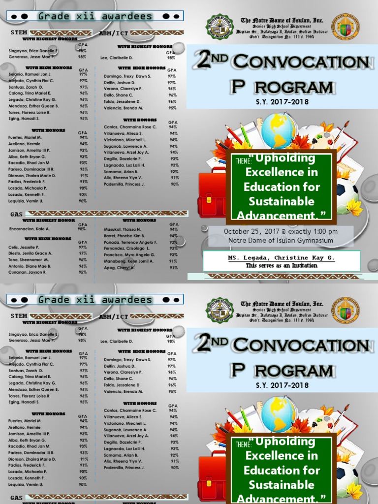 Programme For Convocation | PDF