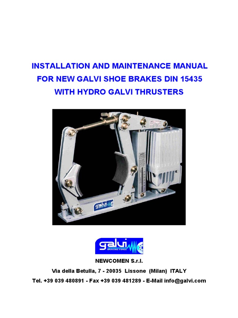 GALVI Shoe Brakes Brochure | PDF | Electric Motor | Brake