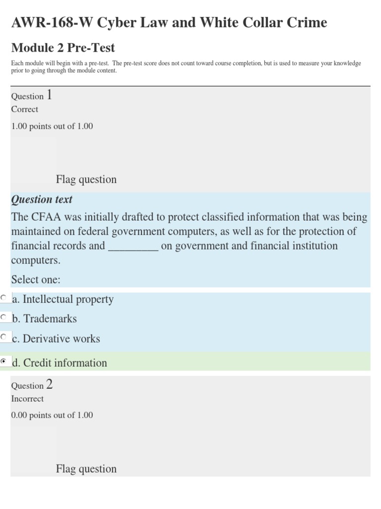 AWR-168-W - Module 2 Post Test | PDF | Fraud | Mail And Wire Fraud