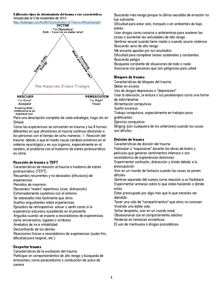 8 Diferentes Tipos de Afrontamiento Del Trauma y Sus Características ...