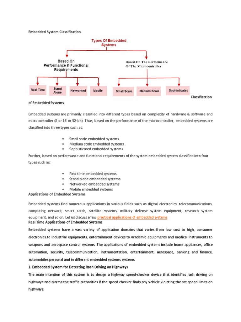 Embedded System Classification | PDF | Embedded System | Microcontroller