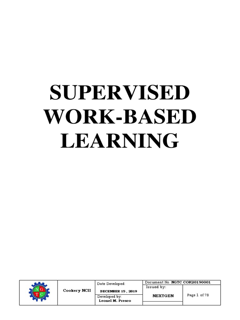 TM Supervised Work-Based Learning | PDF | Salad | Hors D'oeuvre