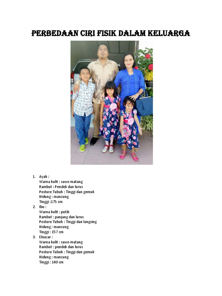 Perbedaan Ciri Fisik Dalam Keluarga | PDF | Gaya Hidup