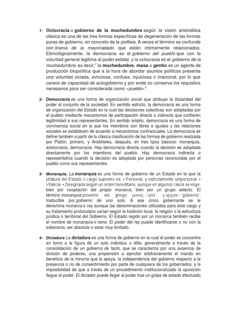 Oclocracia | PDF | Plutocracia | Anarquía