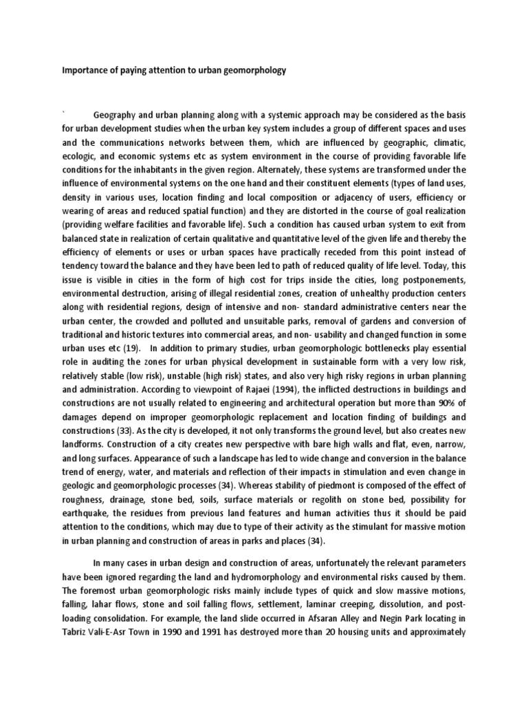 Urban Geomorphology for Planners | PDF | Geomorphology | Topography