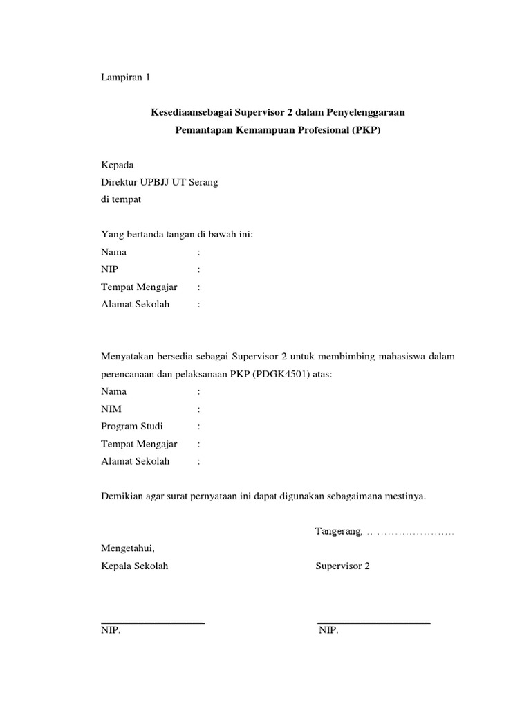 Surat Pernyataan PKP | PDF