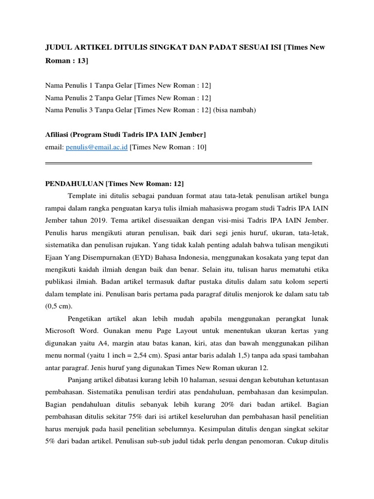 Template Bunga Rampai Tadris IPA (Baru) | PDF