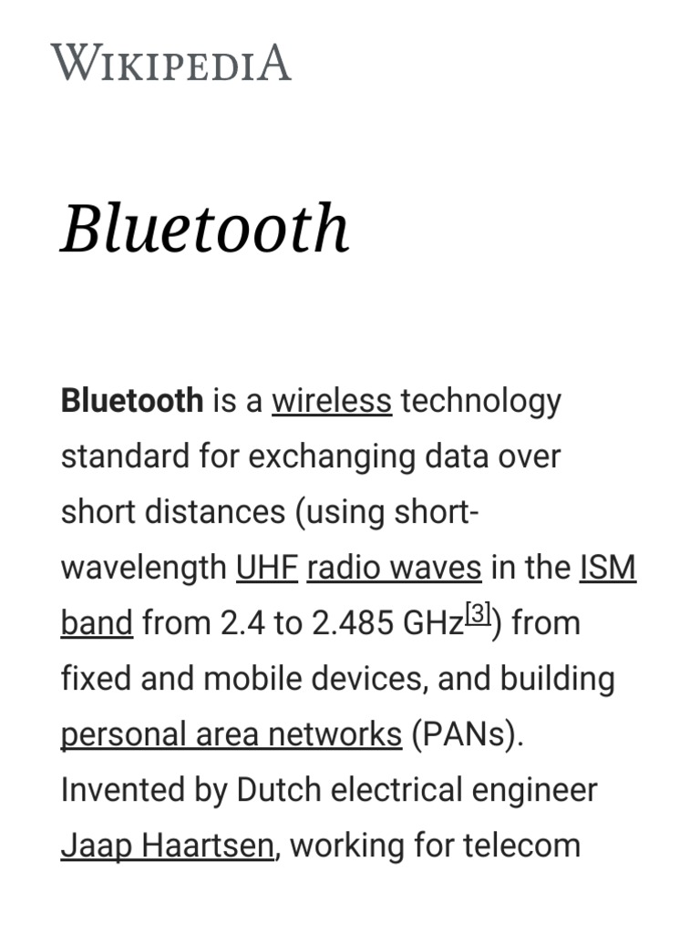 Bluetooth - Wikipedia PDF | PDF | Bluetooth | Wi Fi