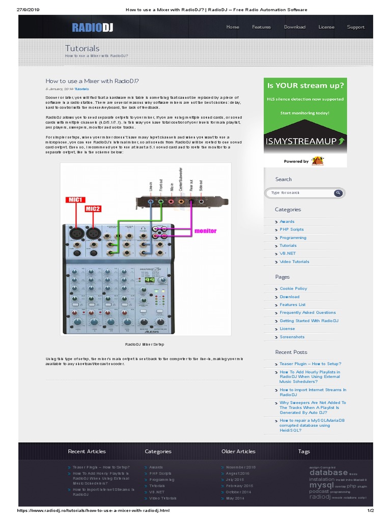 RadioDJ - How To Use A Mixer With RadioDJ - RadioDJ - Free Radio ...