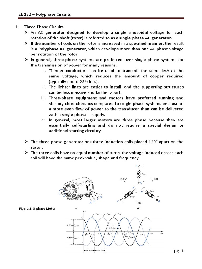 EE 132 - Polyphase Circuits | PDF | Alternating Current | Electric Motor