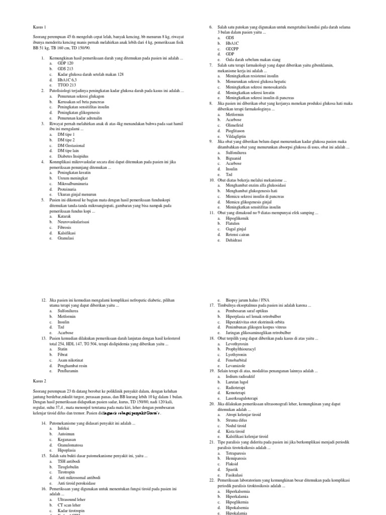 Soal Endokrin Ketikan | PDF