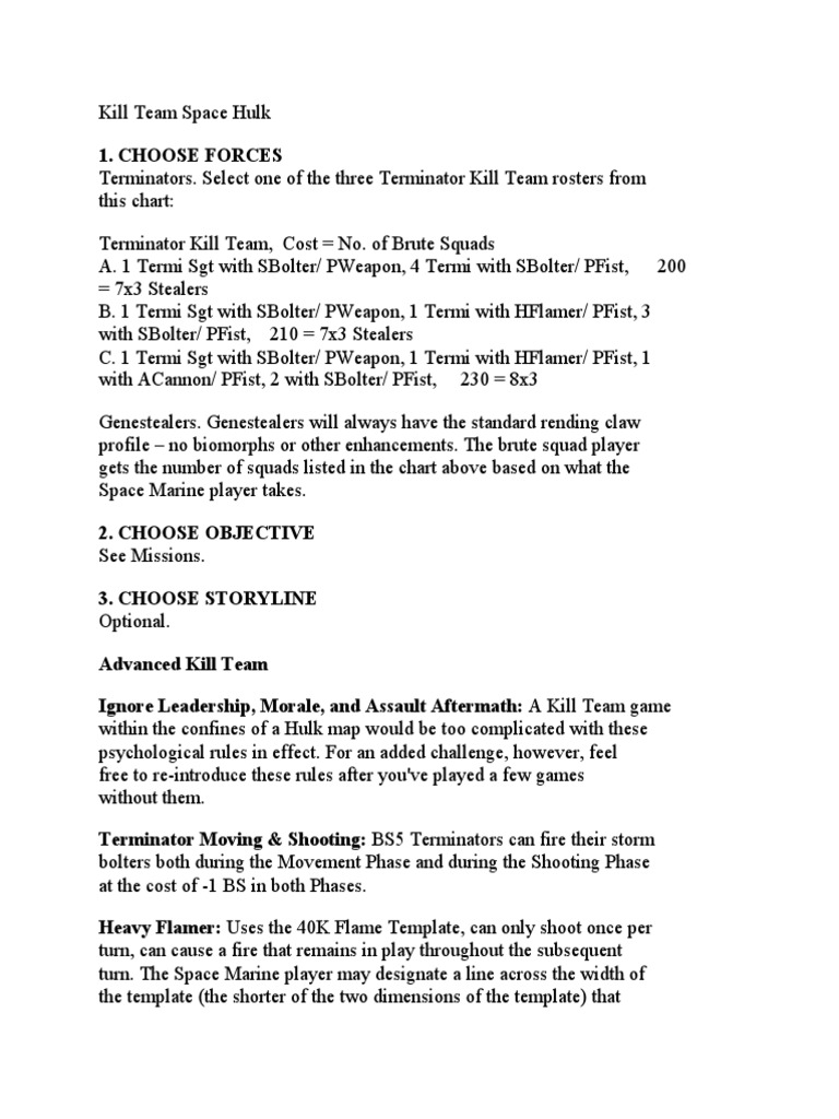 Kill Team Space Hulk Rules | PDF | Nature