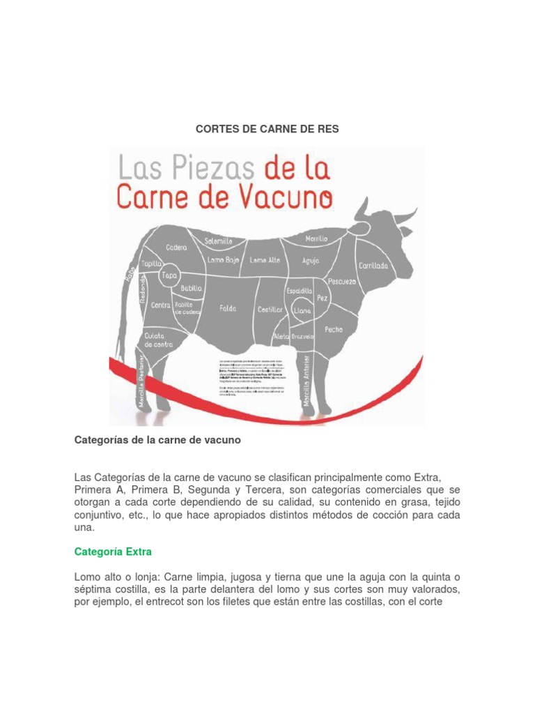 Cortes de Carne de Res | PDF | Cocina | Cocinando