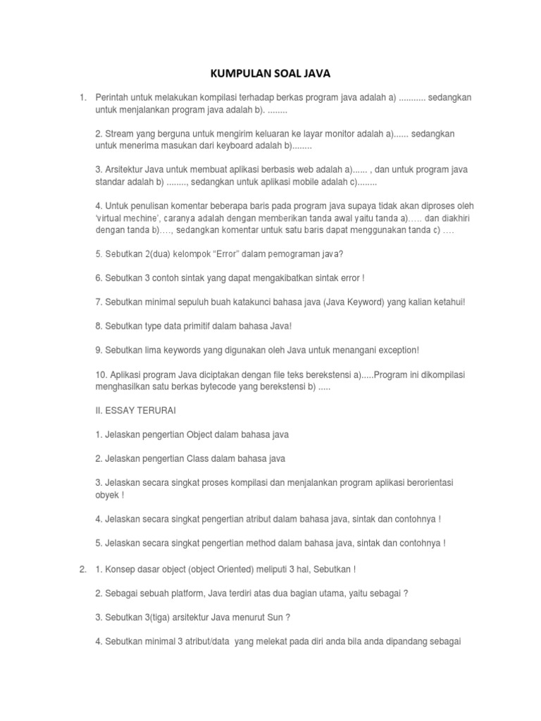 Kumpulan Soal Java | PDF