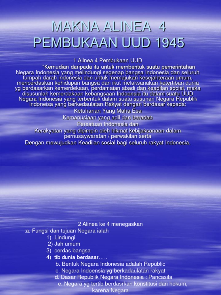 Makna Alinea 4 Pembukaan UUD 1945 | PDF