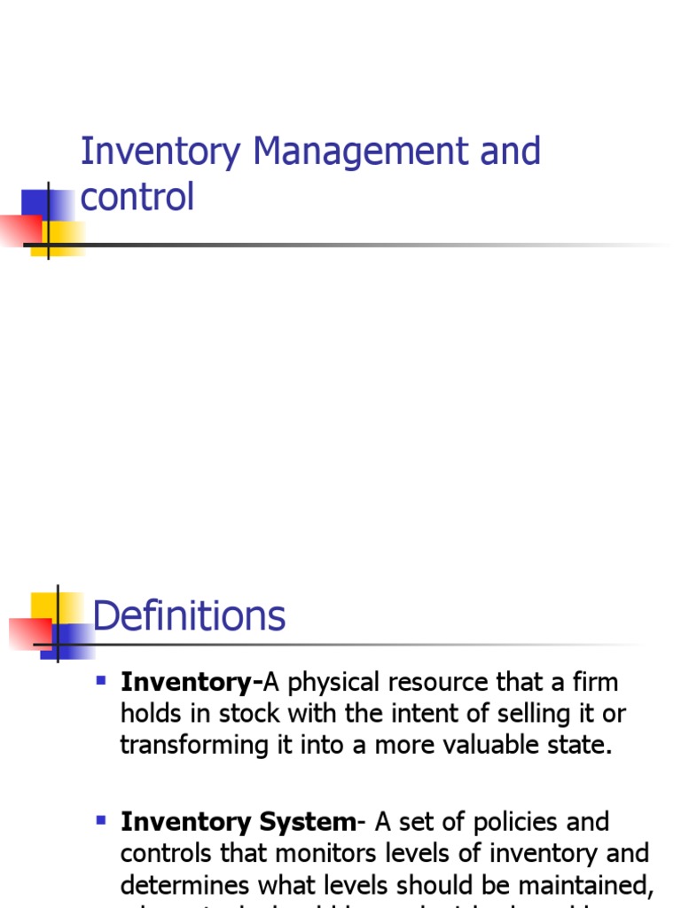 Inventory Control | PDF | Inventory | Supply Chain
