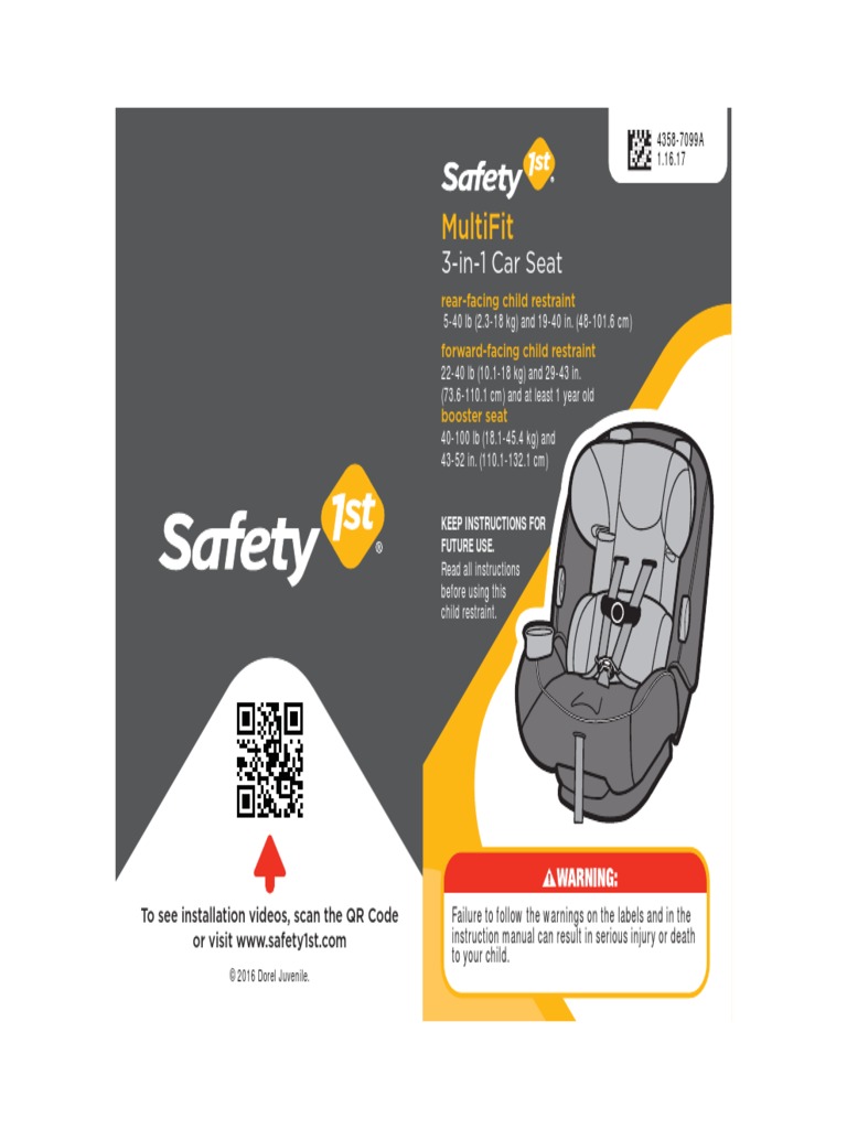 User Guide - Safety 1st MultiFit 3-In-1 Car Seat - Item No CC127 PDF ...