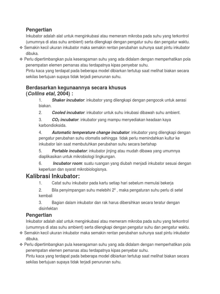 Jenis dan Kalibrasi Inkubator Mikroba | PDF | Griya & Taman | Sains ...