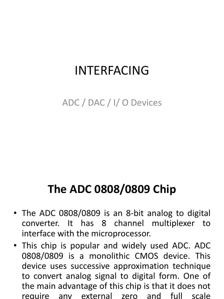 Interfacing ADC 0808 to 8085 Microprocessor | PDF | Analog To Digital ...