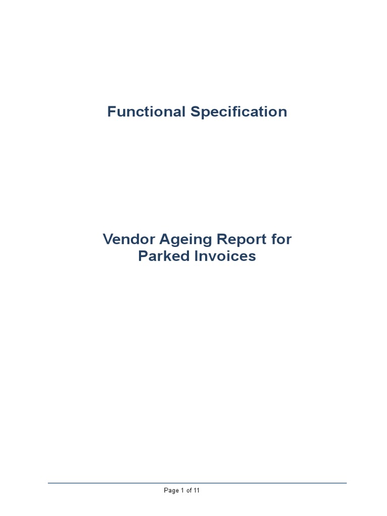 Satorp Acn Fs Fi Vendor Ageing Report | PDF | Parameter (Computer Programming) | Specification ...
