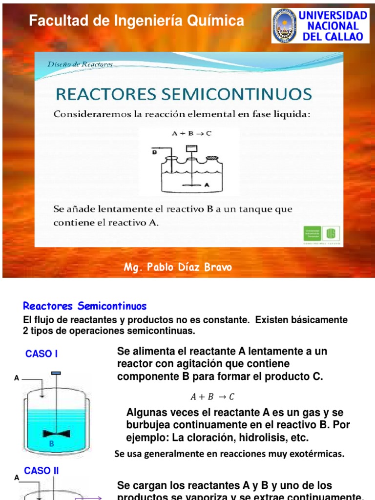 Reactores Semi Continuos | PDF | Reactor Quimico | Cinética química