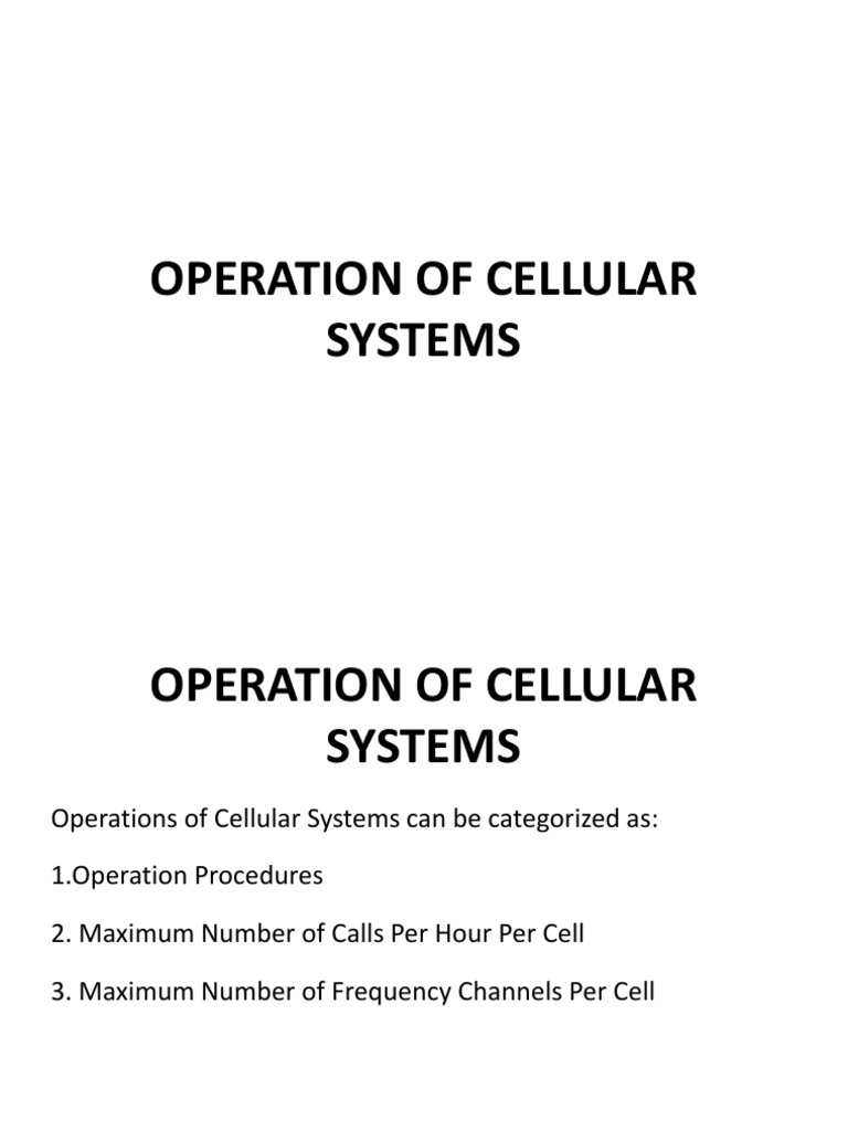 Cellular System Operations Overview | PDF | Cellular Network ...