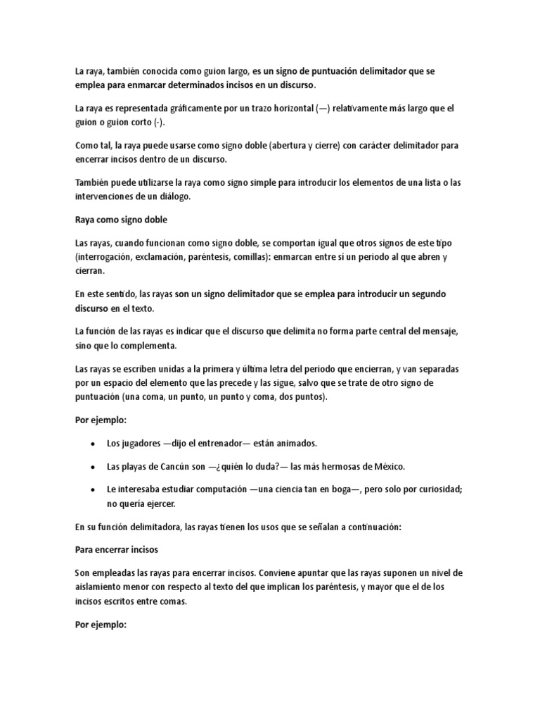 La Raya | PDF | Símbolos tipográficos | Puntuación