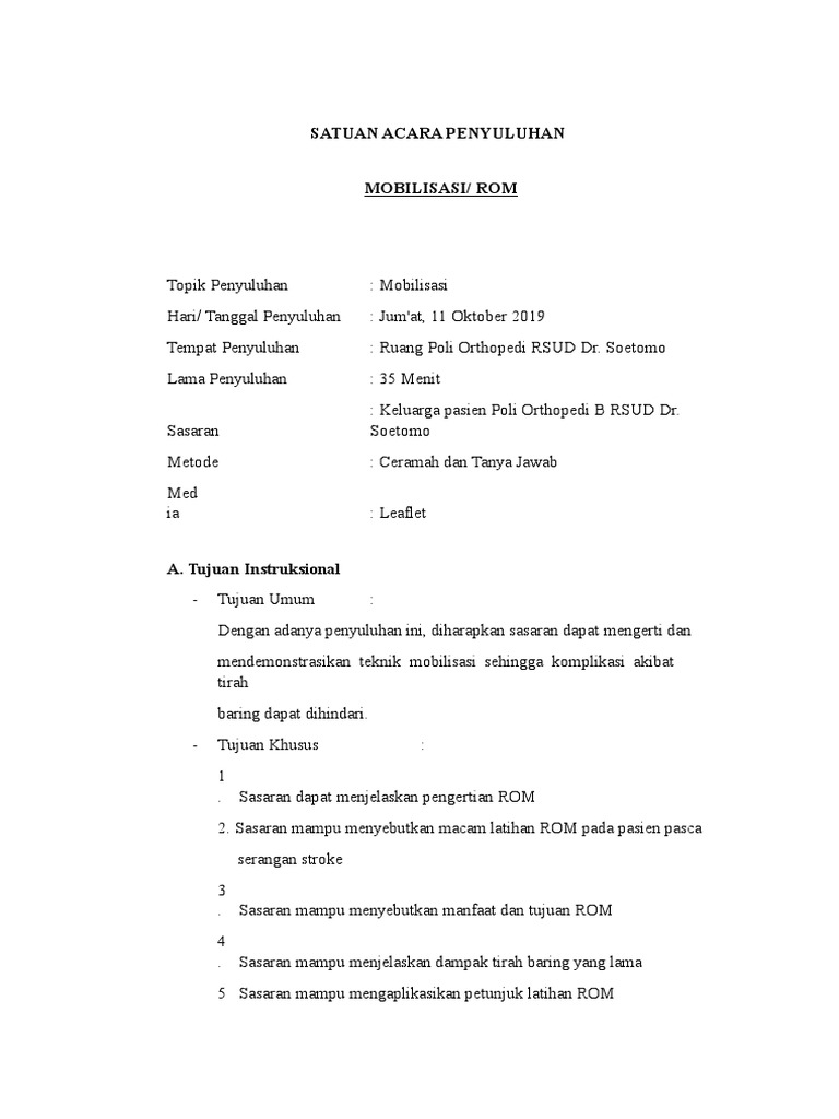 Penyuluhan Mobilisasi dan Latihan ROM | PDF | Sains & Matematika