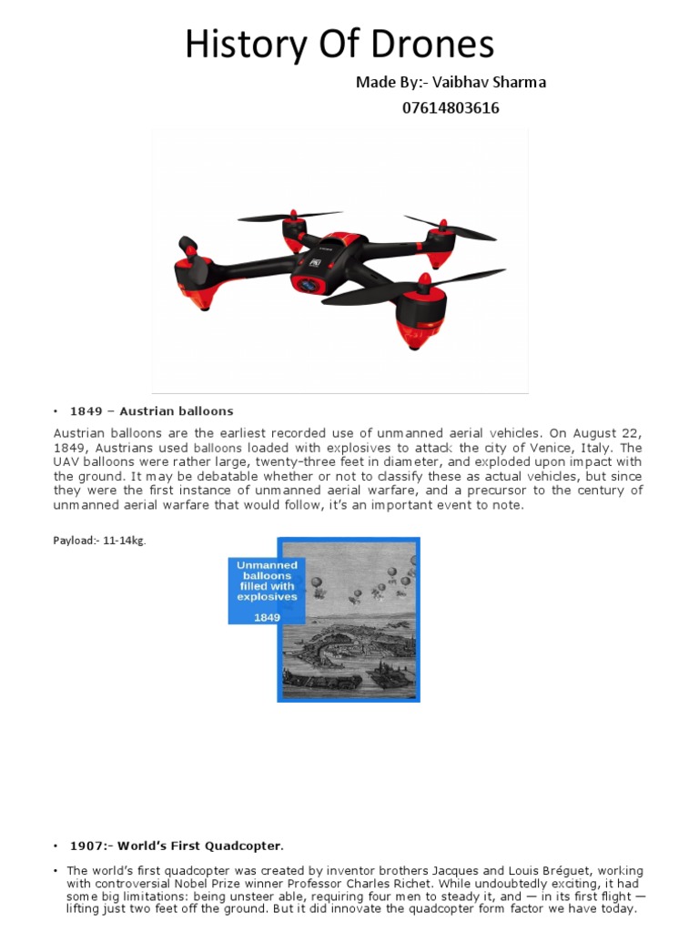 History of Drones | PDF | Unmanned Aerial Vehicle | Quadcopter