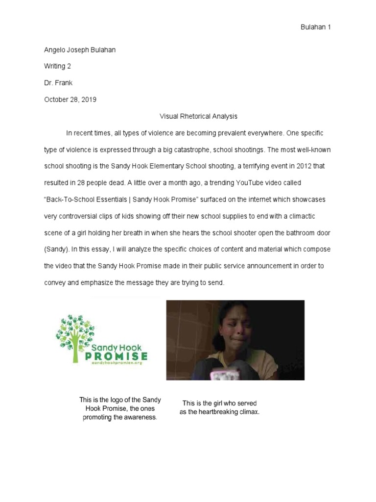 Visual Rhetorical Analysis of School Shooting PSA | PDF | School ...