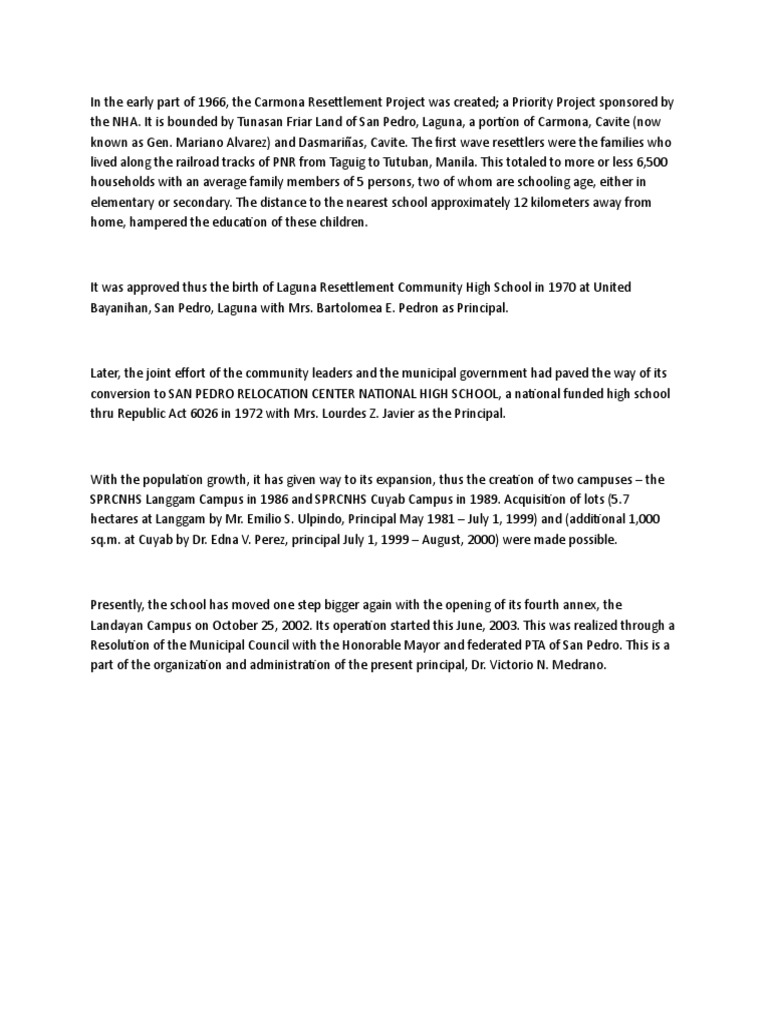 History of The School Sprcnhs | PDF