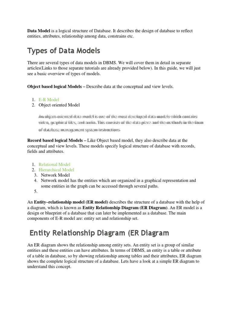 Data Model | PDF | Data Model | Databases