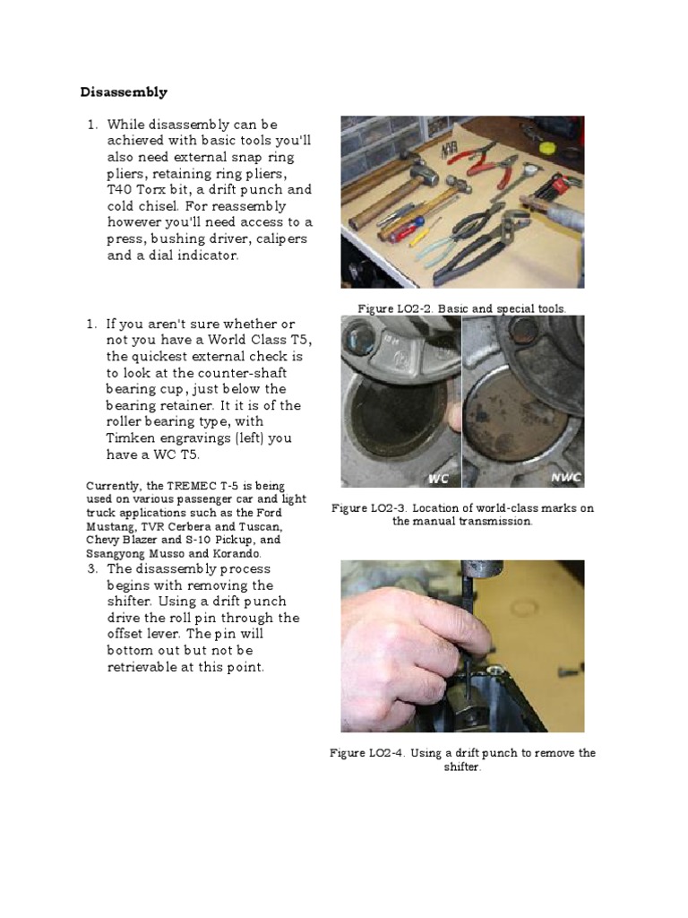 Disassembly Manual Transmission | PDF | Gear | Machines