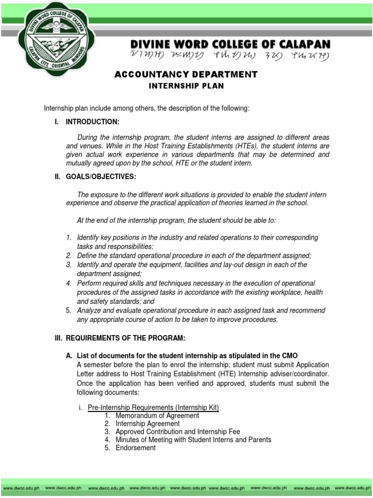 Annex A Internship Plan | PDF | Internship | Job Hunting