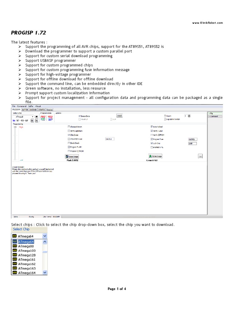progISP Manual PDF | PDF | Flash Memory | Command Line Interface
