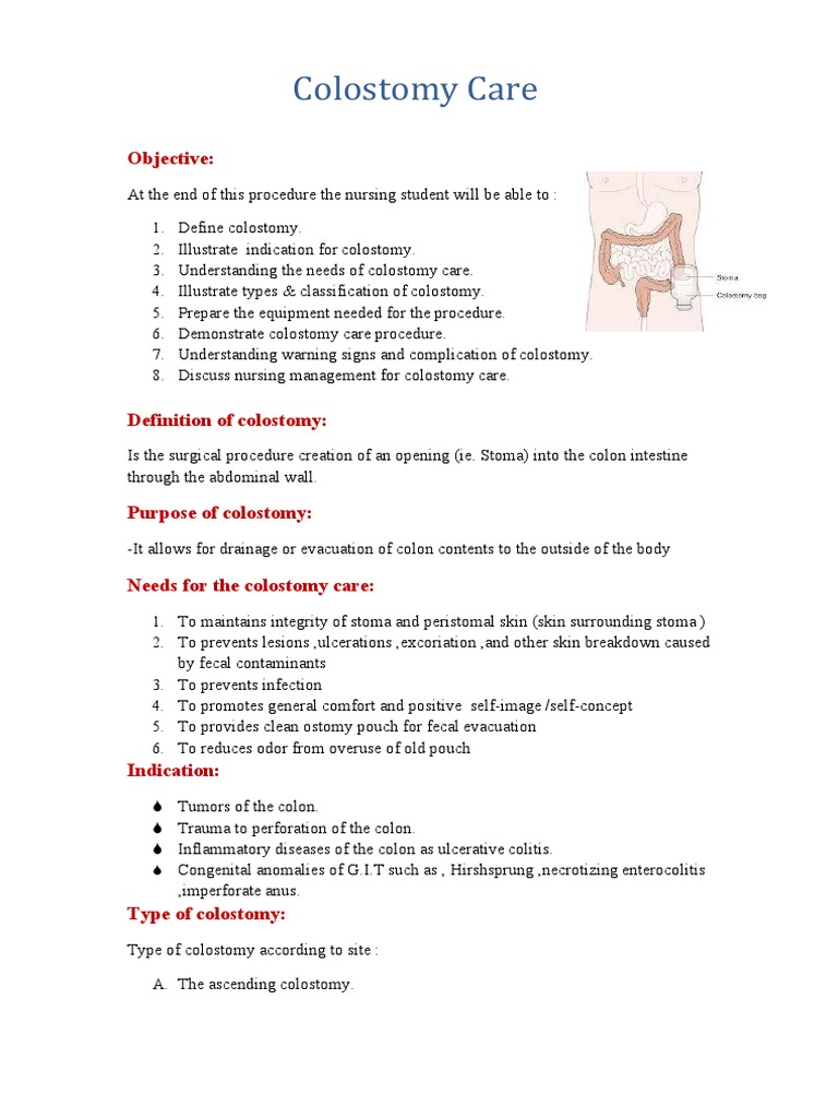 Colostomy Care PDF | PDF | Digestive System | Diseases And Disorders