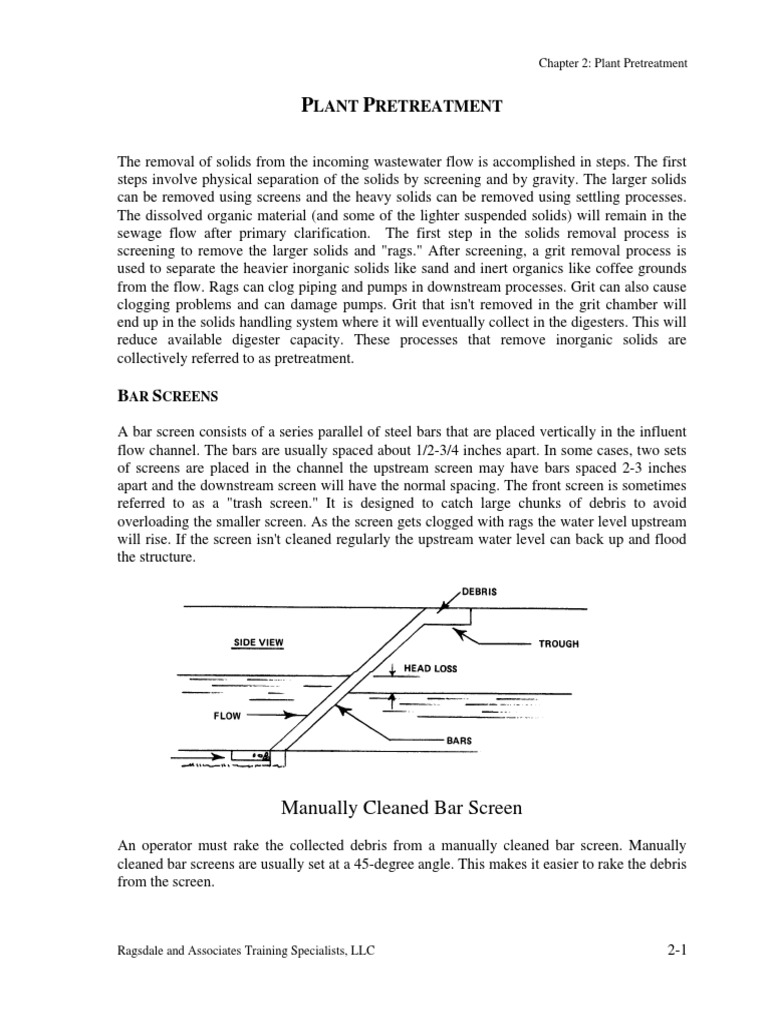Bar Screen-Grit Chamber | PDF | Sewage Treatment | Water Management