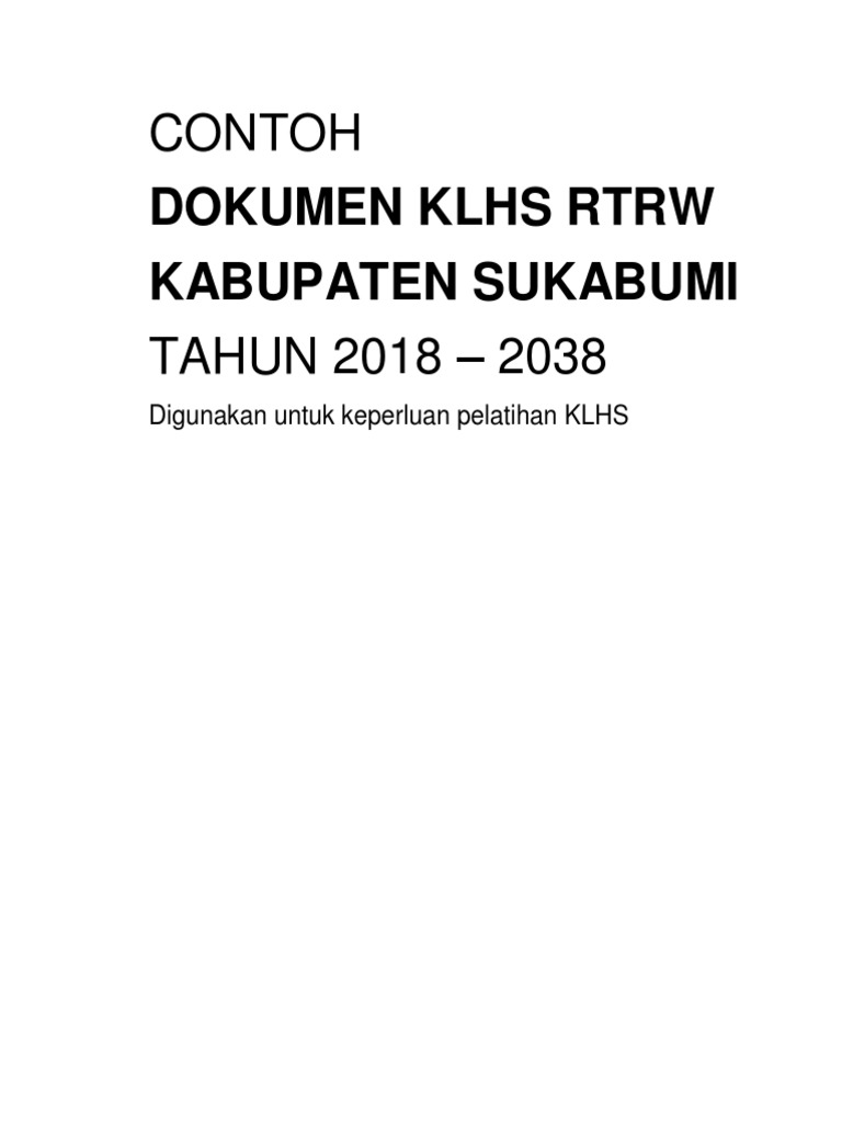 Contoh KLHS RTRW PDF | PDF | Seni