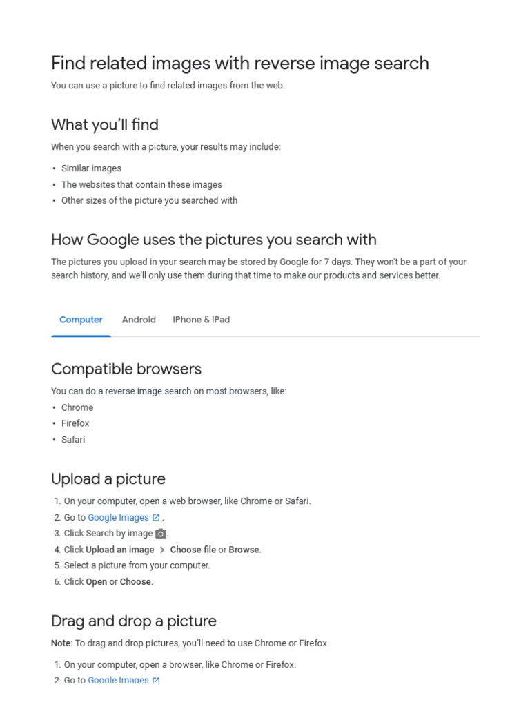 Find Related Images With Reverse Image Search | PDF