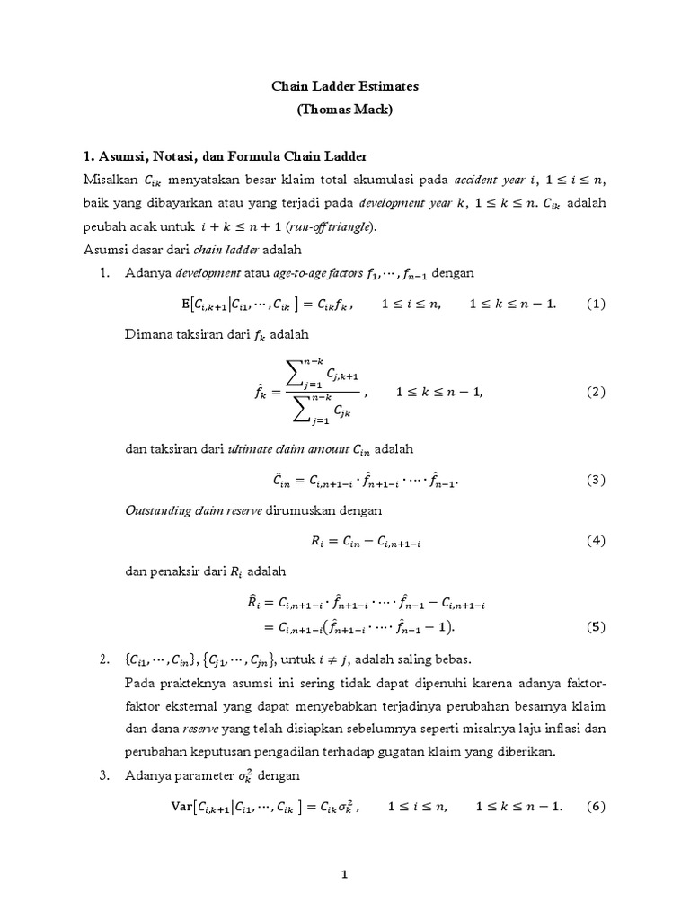 Chain Ladder Estimates (Teori Risiko Dan Simulasi) | PDF | Metode ...