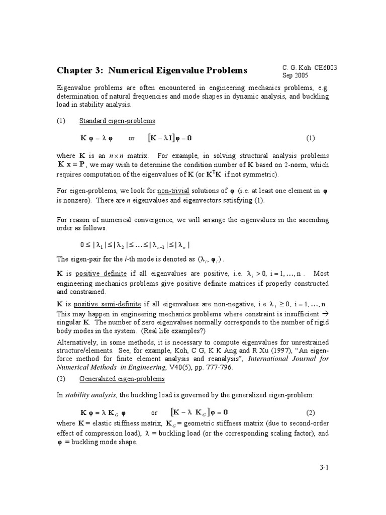 Eigen Value Problem Pdf Eigenvalues And Eigenvectors Matrix Mathematics