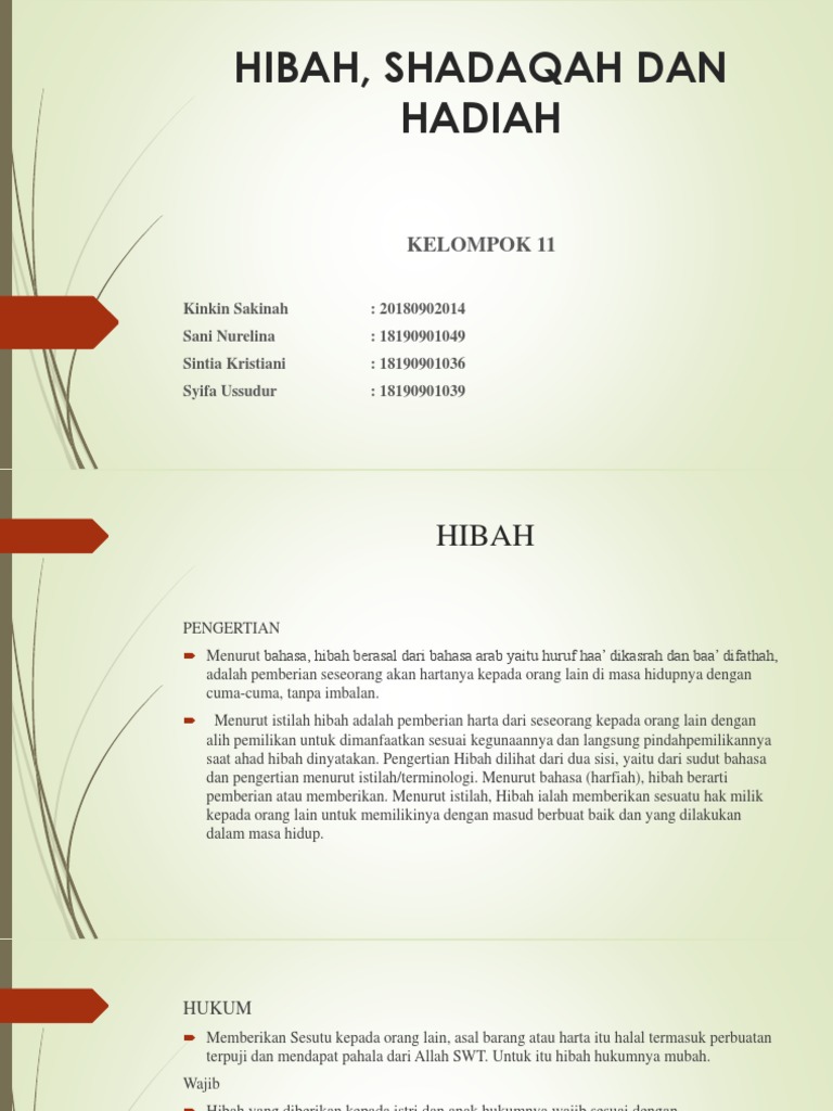 Hibah, Shadaqah Dan Hadiah | PDF